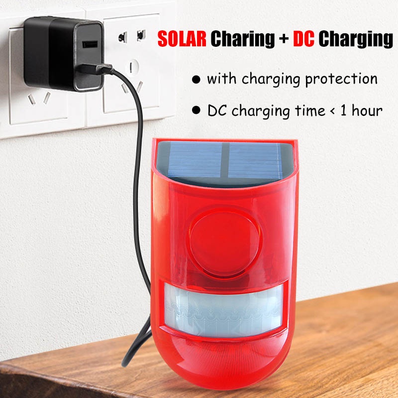 【2 Days Delivery】Solar Sound Alert Flash Warning Sound & Light Alarm ...