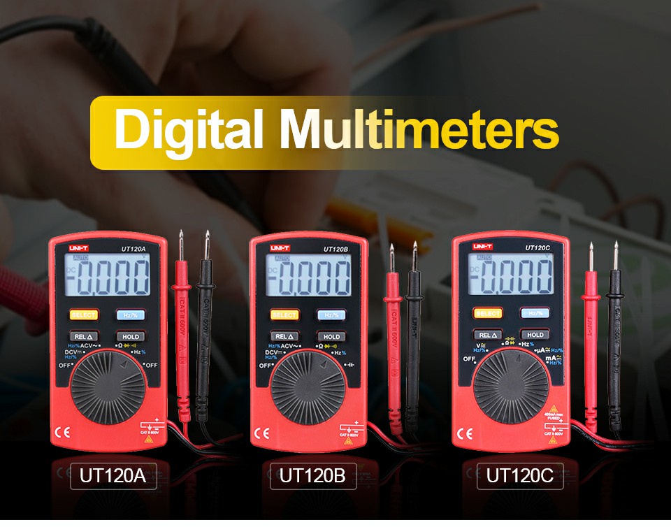 UNI-T UT120A UT120B UT120C Mini Digital Multimeter Portable Voltmeter ...