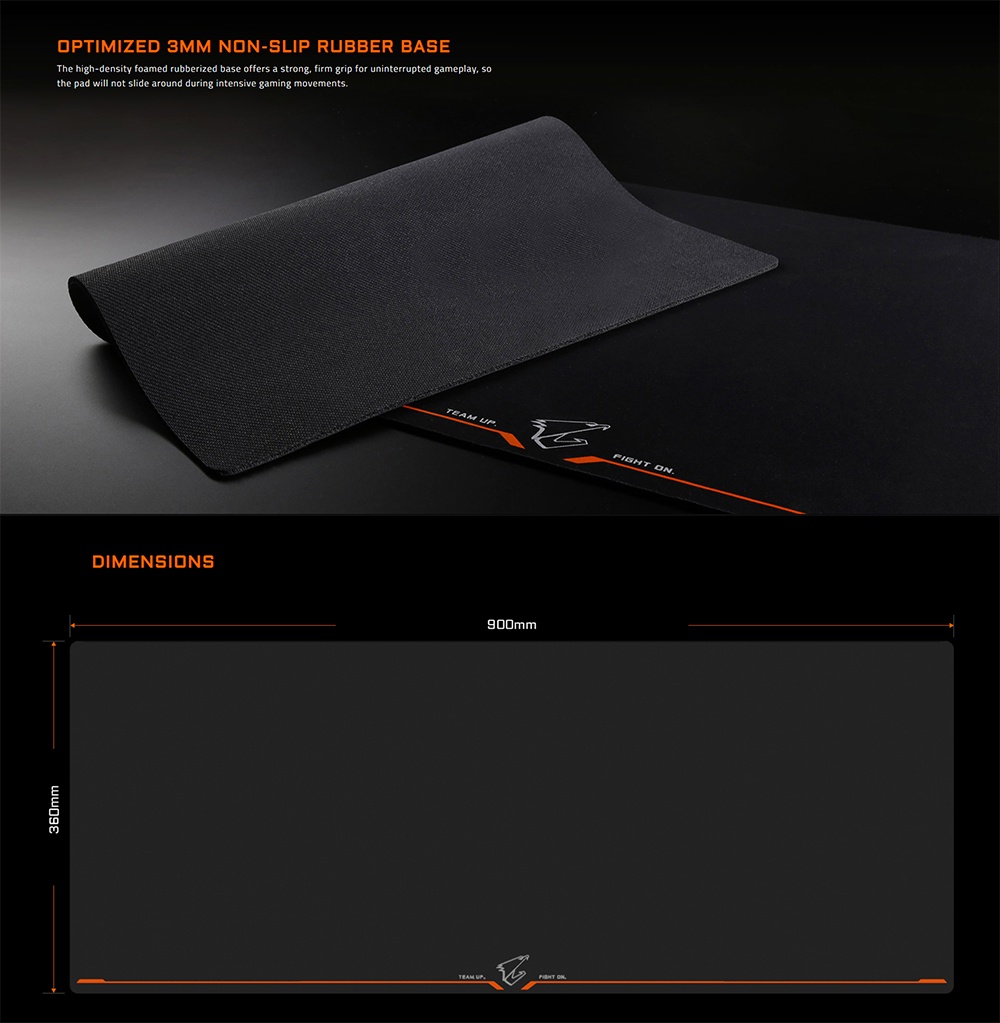 Gigabyte AORUS AMP900 Extended Gaming Mouse Pad 900mm x 360mm x 3mm ...