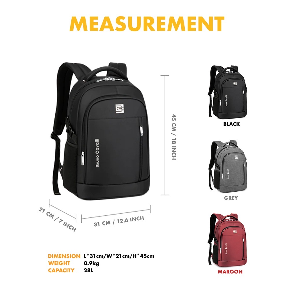 BRUNO CAVALLI Multifunctional Laptop Backpack with Vertical Zipper ...