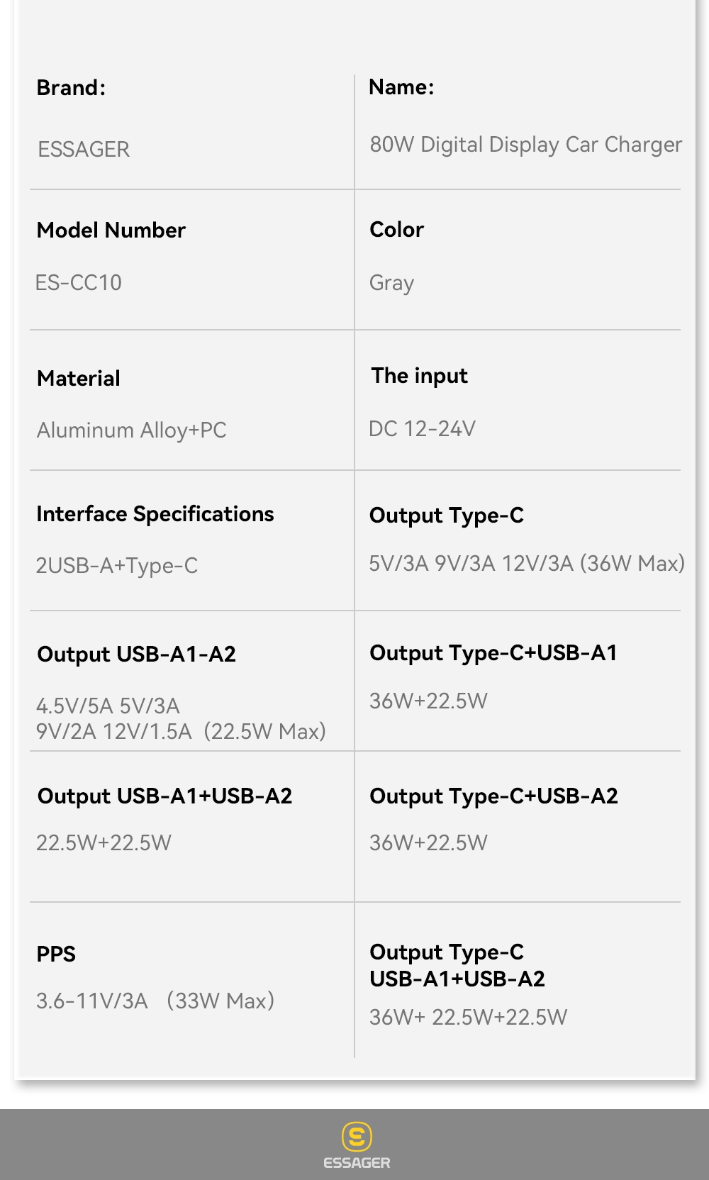 Essager 80W Car Charger USB Type C PD Fast Charging Phone Quick Charge ...