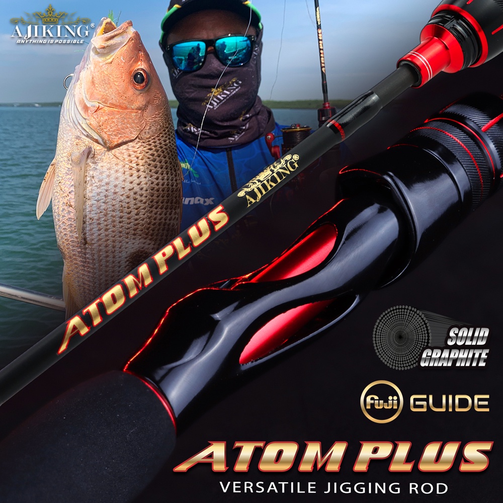 Ajiking Atom Plus Spinning Fishing Rod FUJI Guide Max Drag Butt Joint ...