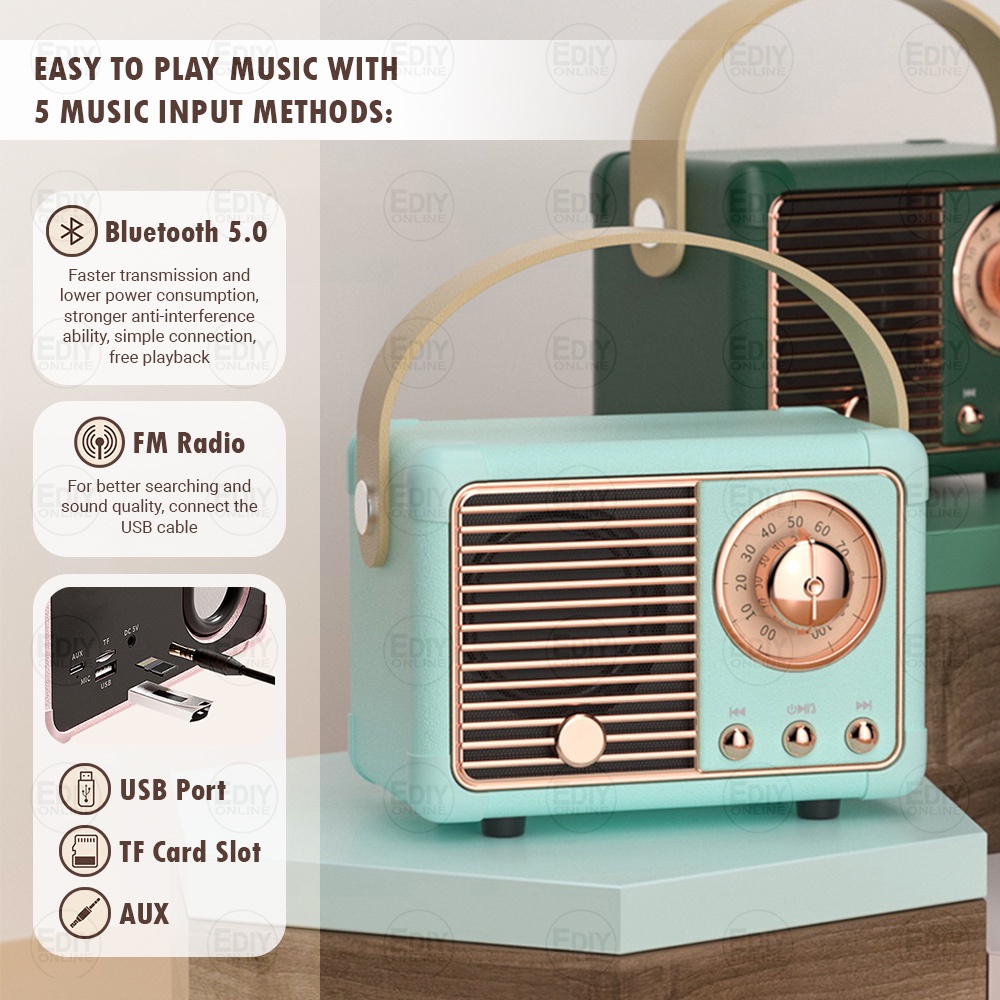 Rechargeable Wireless Classical Antique Retro Portable Mini Small ...