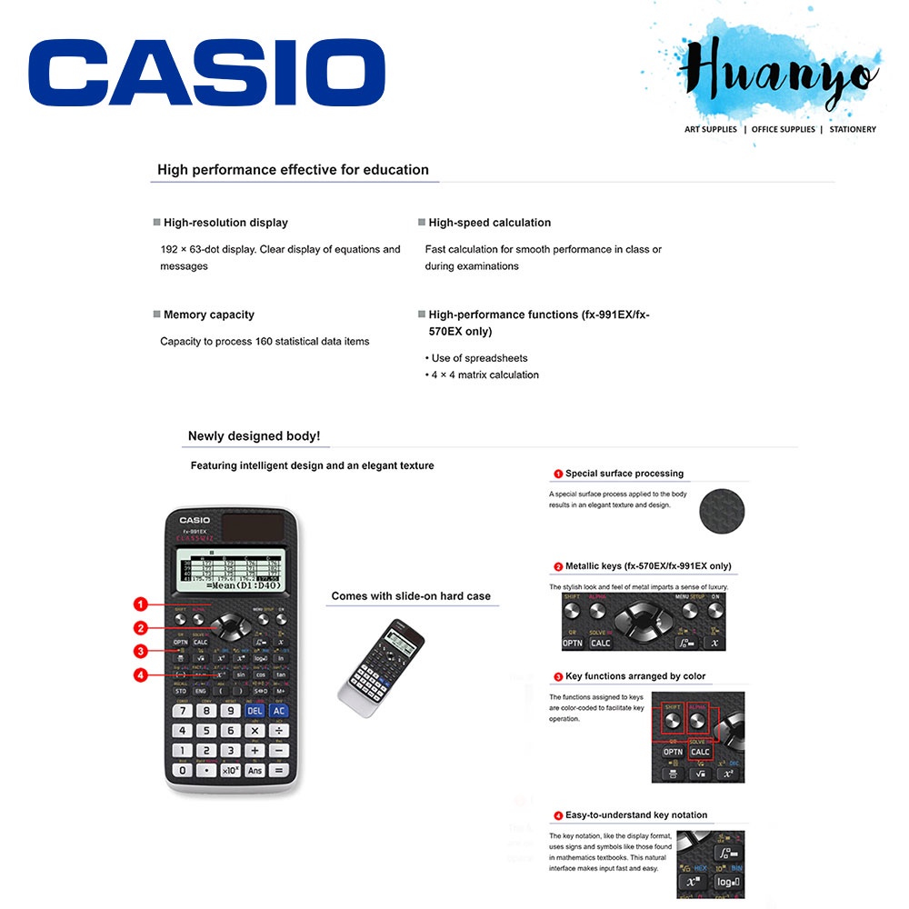 Casio Scientific Calculator FX-991EX (552 Functions, Black / Pink ...