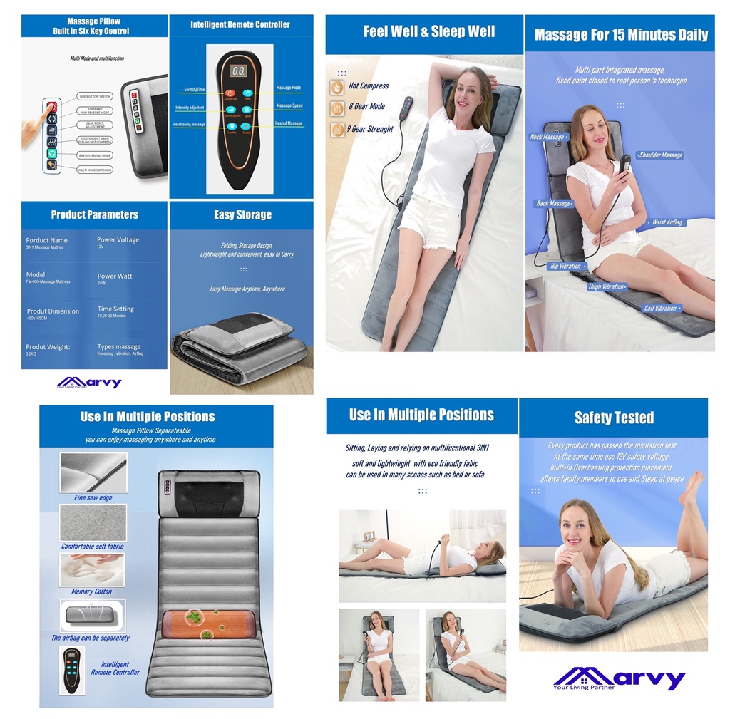 FM006 Upgrade Electric Vibration Back Neck Waist Foot Body Massager ...