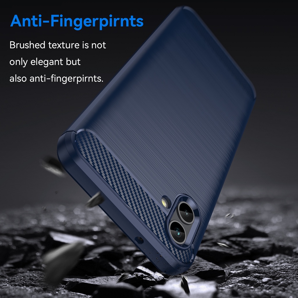 Samsung Galaxy A04 Case Carbon Brushed TPU Silicone Soft Back Casing ...