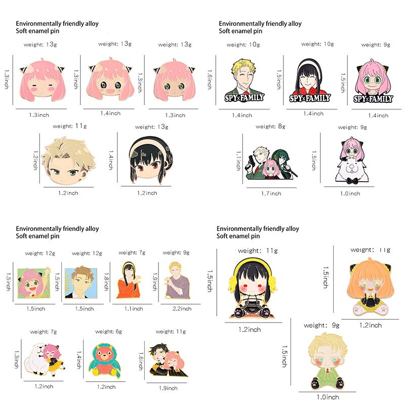SPY×FAMILY Enamel Pin Brooch Cute Anya Yor Loid Forger Damian Brooch ...