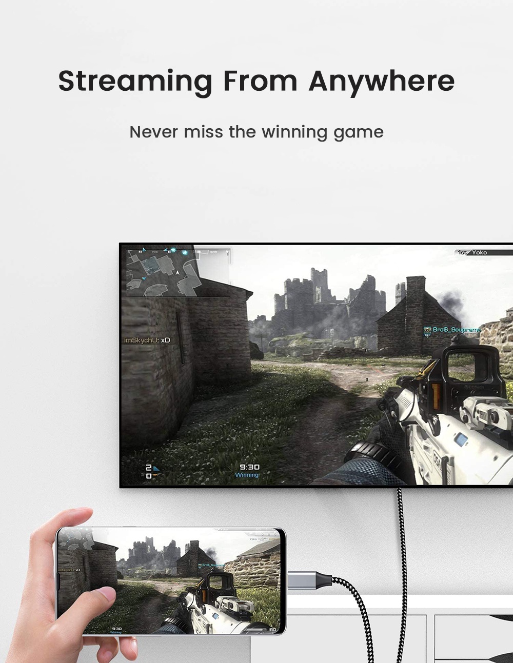 Sumlett Type C To Hdmi Cable Adapter 4k Uhd 1 8m Usb C Thunderbolt 3