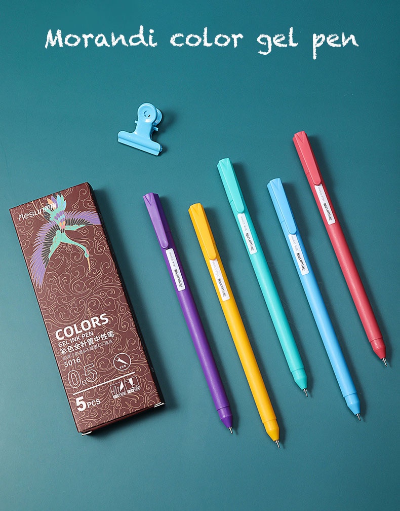 5PCS/SET New Morandi color Gel Pen set color stylus pen boxed Quick ...