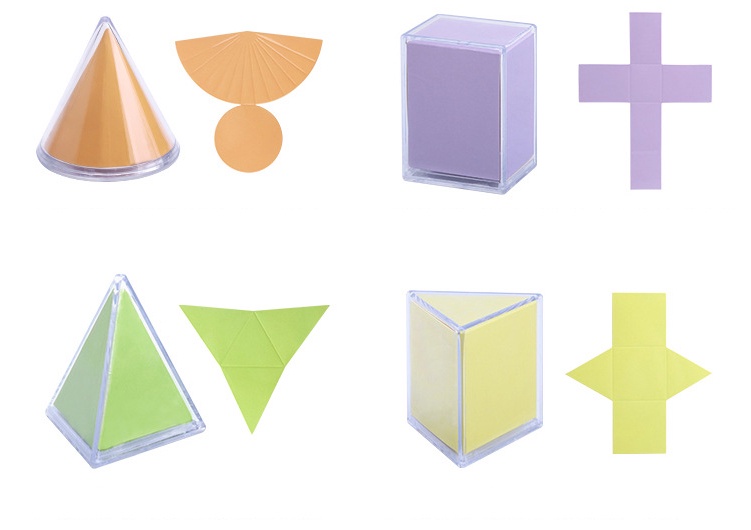 Transparent 3D Geometric Solids Model Shape Toy Detachable Teaching ...