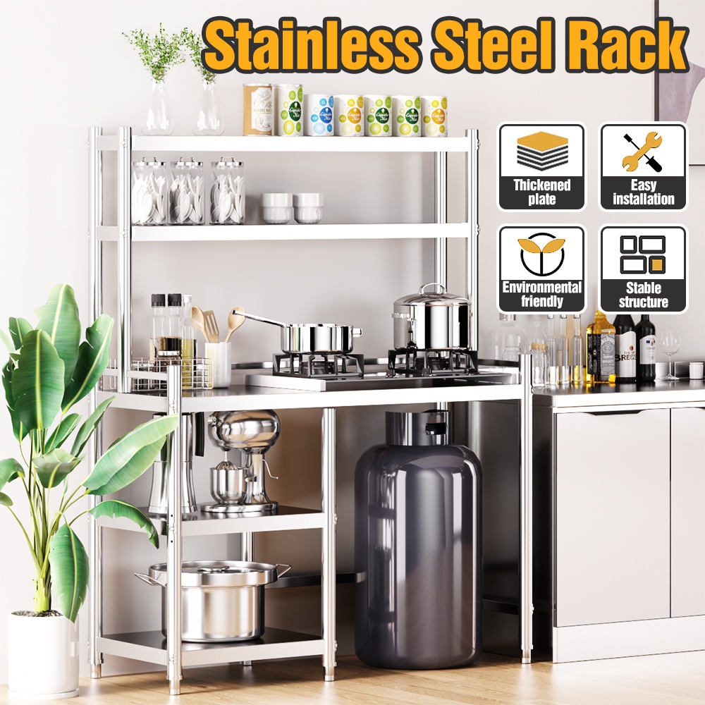Rak Dapur Gas Stove Rack Stainless Steel Cooking Table With Storage ...