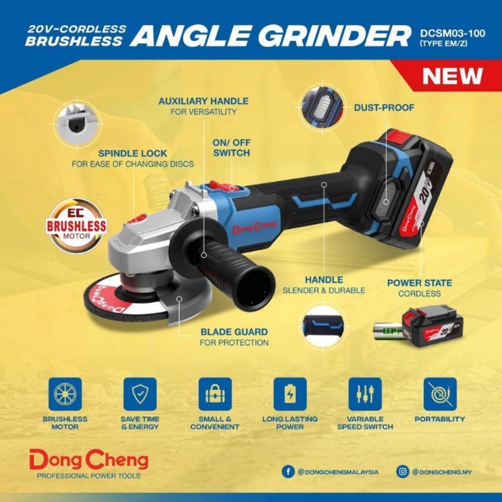 Dongcheng 20V Cordless Brushless Combo Set Power Tools | Shopee Malaysia