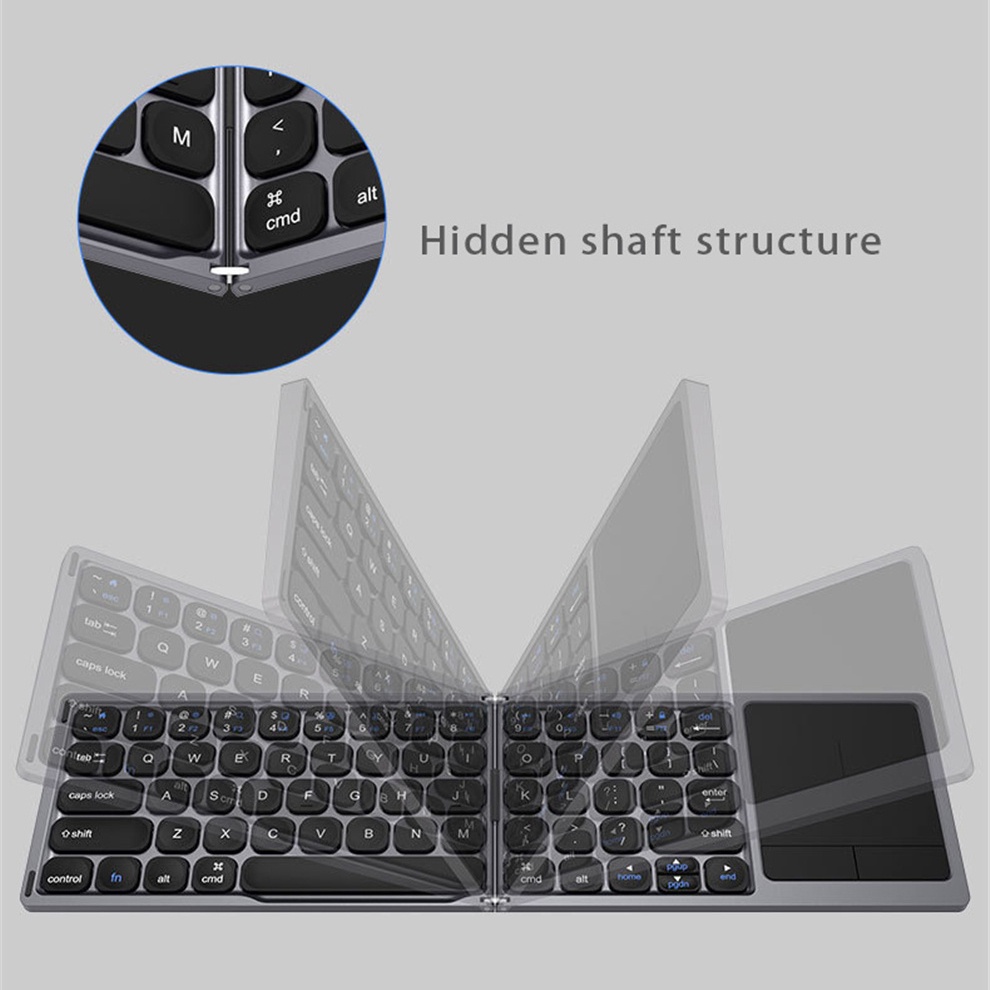 Jomaa Portable Mini Folding Wireless Bluetooth Keyboard With Numeric