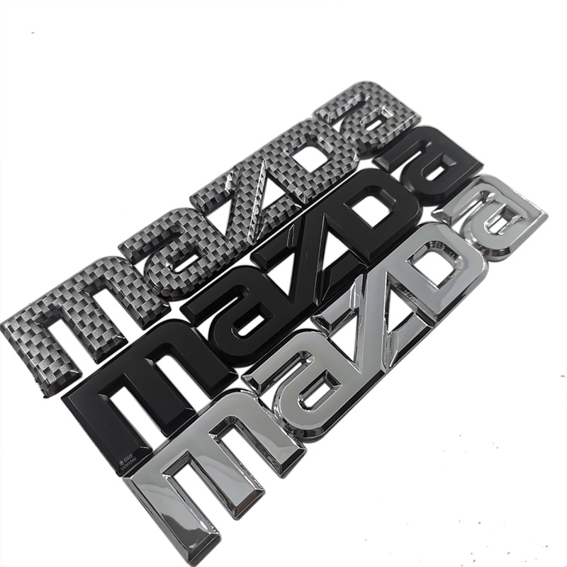 1 x ABS Chrome/Black/Carbon Fiber MAZDA Letter Logo Car Auto Rear Trunk ...