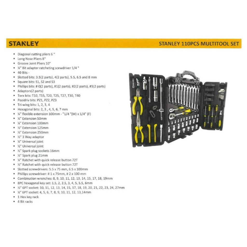 Stanley STMT81243-840 Tool Kit Set Stanley 110pcs Multi Tool Set ...