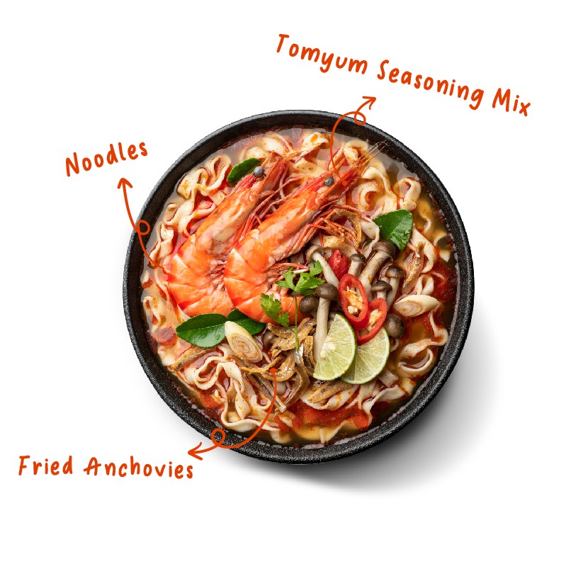 【HALAL Bundle TYK 10 in 1 】Tom Yum Soup Pan Mee (Fried Anchovies)｜Tom ...