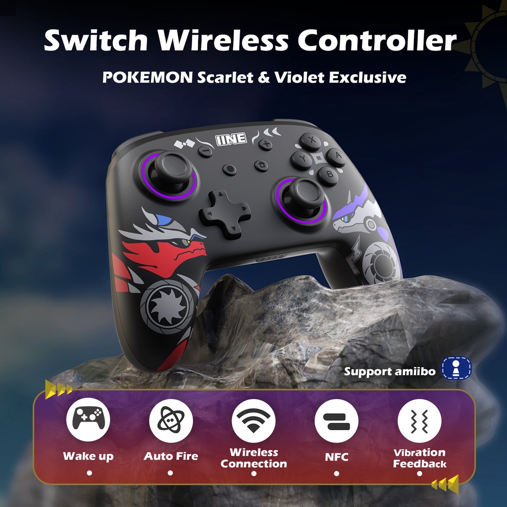 IINE Pokemon Scarlet & Violet Wireless Wake Up NFC Controller for ...