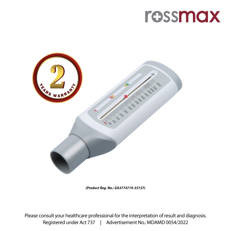 Rossmax PF120 Adult/Child Peak Flow Meter with Color–Coded Indicators ...