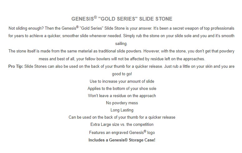 GENESIS Slide Stone(With Pouch) /Bowling Shoes Accessories | Shopee ...