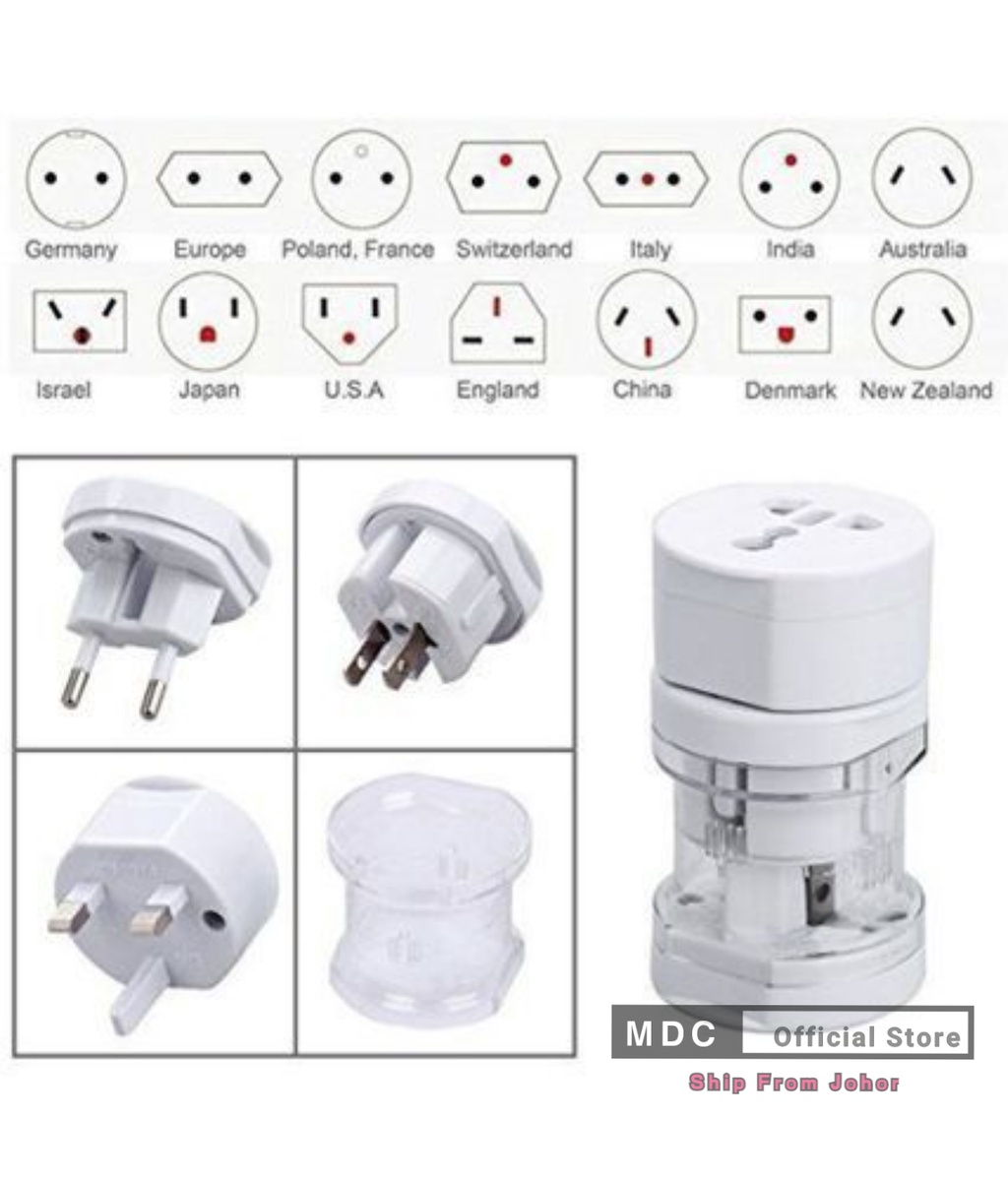 MDC Universal International Adapter All in One Round Travel Adapter ...
