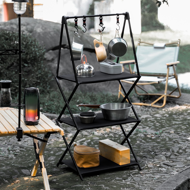 UtanKing™ 3 Layer Folding Camping Rack 2 Layers Aluminium Storage ...