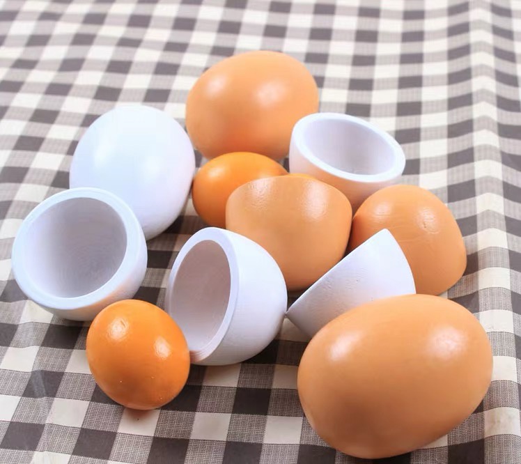 Wooden Egg Wooden Sushi Toy Food Kids Play Food Cooking DIY Kitchen ...