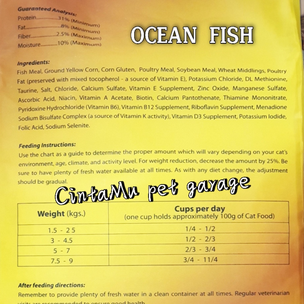 ARISTO CAT PREMIUM CAT FOOD 10KG OCEAN FISH AND CHICKEN FLAVOUERKUALITI ...