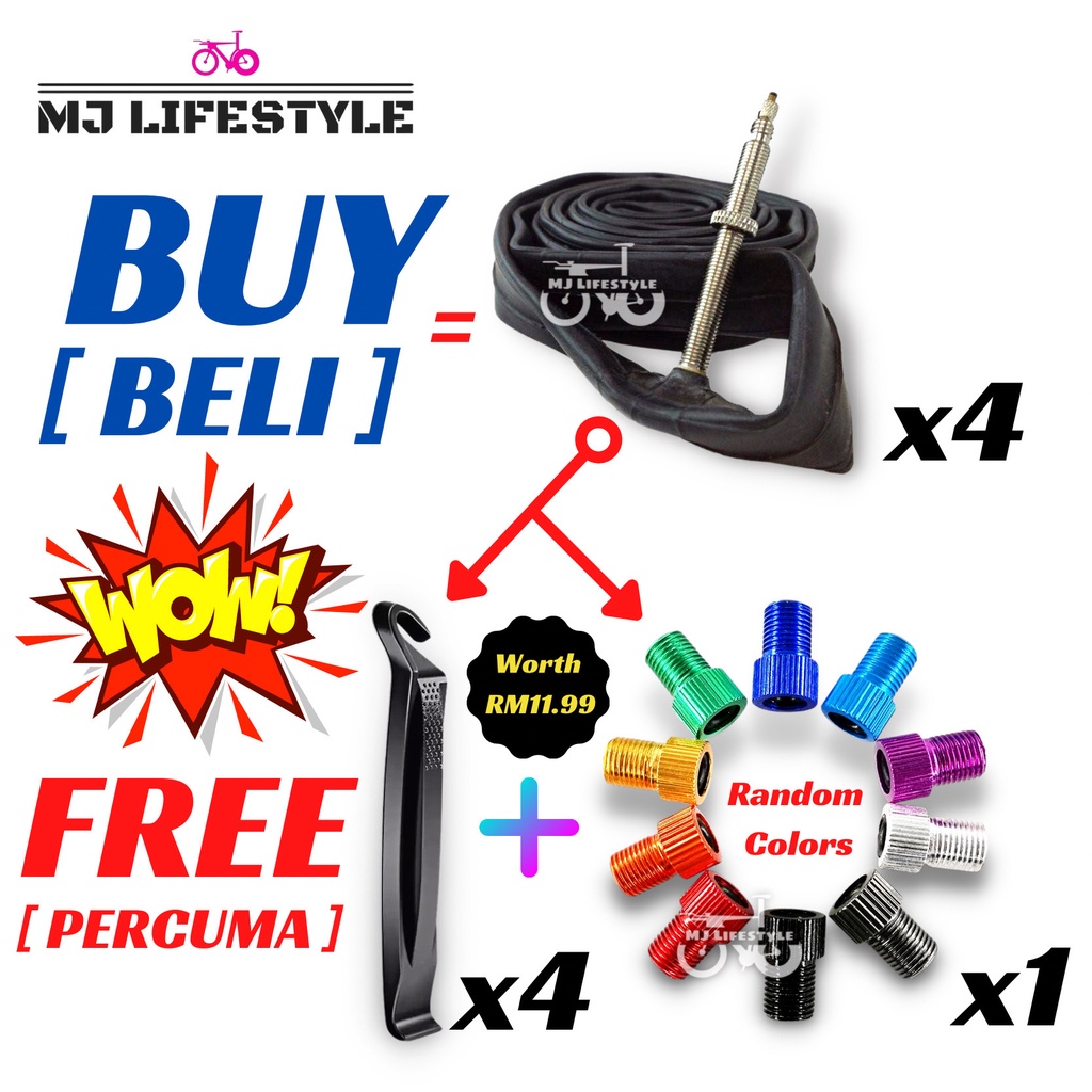 [ORIGINAL] Bicycle Inner Tube Presta FV 16 20 26 27.5 29 700c CST Kenda ...