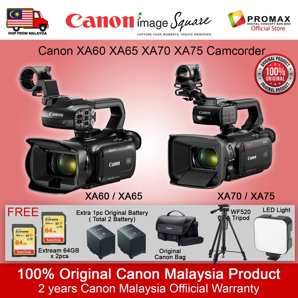Reasy Stock! Canon XA60 XA65 XA70 XA75 UHD 4k Camcorder (Original Canon Malaysia) XA-60 XA-65 XA ...