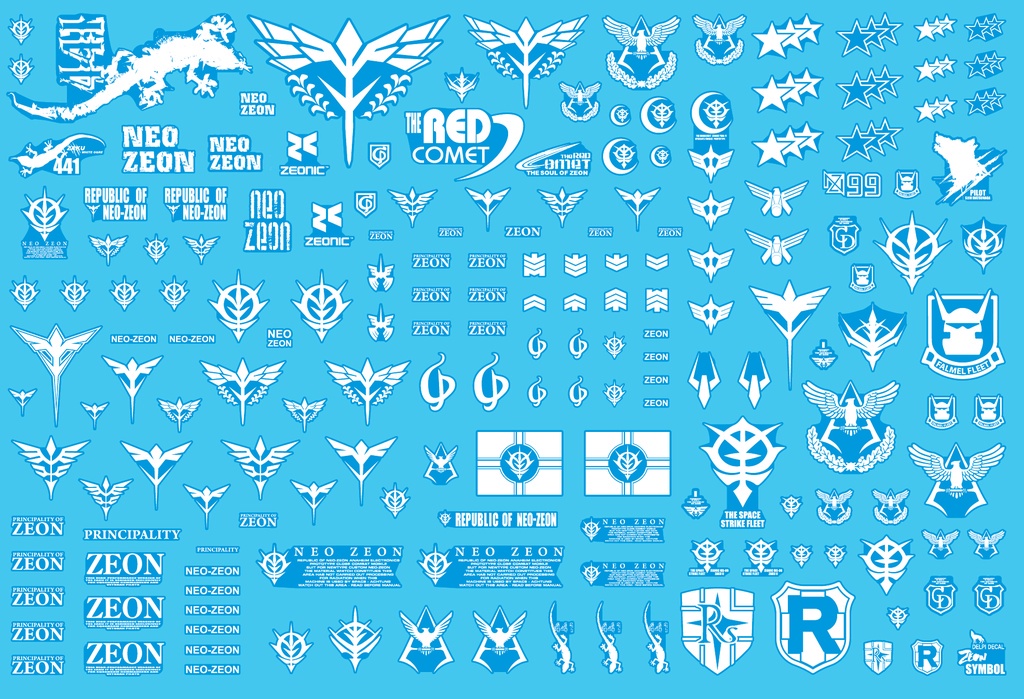 [Delpi] Waterslide Decal - Federation Zeon Logo (Luminous) Universal RG ...
