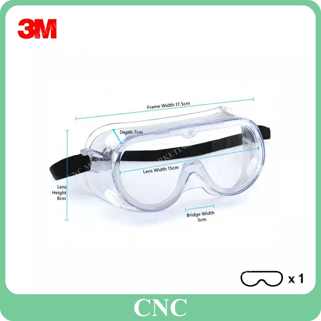 3M 1621AF Anti-Fog Len Protective Eyewear Safety Goggles for Splash ...