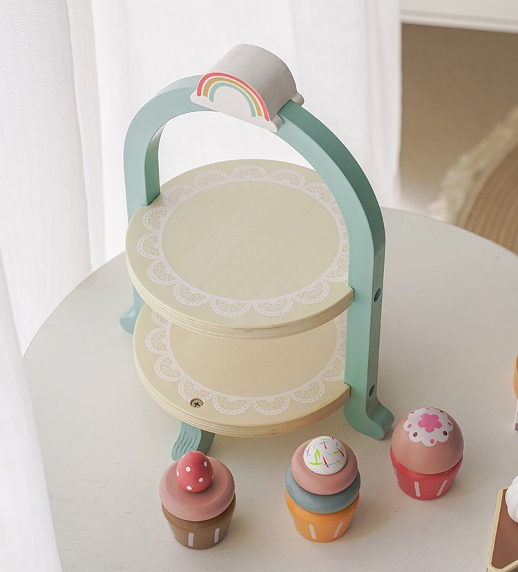 Wooden Dessert Stand Cake Pop Shop Pretend Play Role Play Children Kids ...
