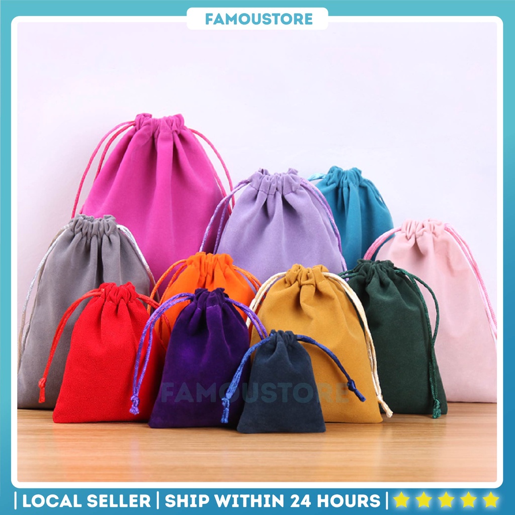 Velvet Drawstring Bag Jewelry Jewellery Pouch Doorgift Pouch Ornaments ...