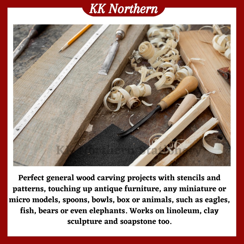 12Pcs Wood Chisels Set Knife Carving Tools Kit Art Alat Pahat Kayu ...