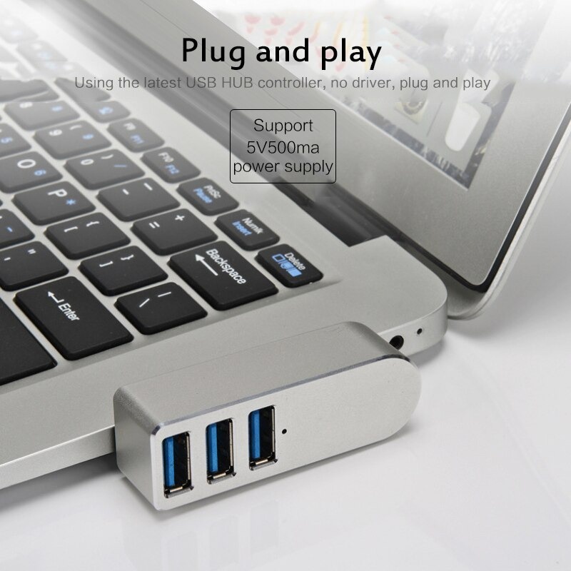 Rotating USB Hub 3.0 Adapter High-Speed U Disk Reader 3 Ports USB Hub 3 ...