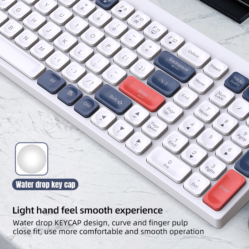 Mini mute Wireless keyboard and mouse set Bluetooth 5.0+2.4G USB dual ...