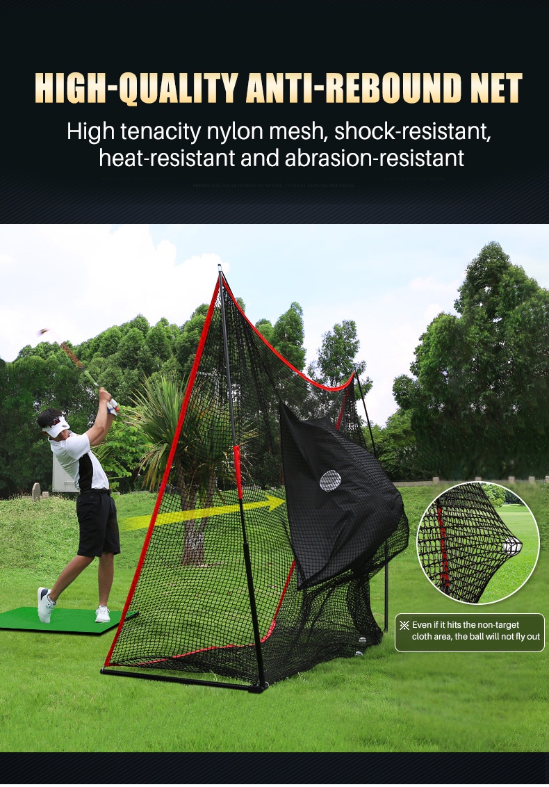 PGM 3m x 2.1m portable golf practice net for golf driver chipping swing ...