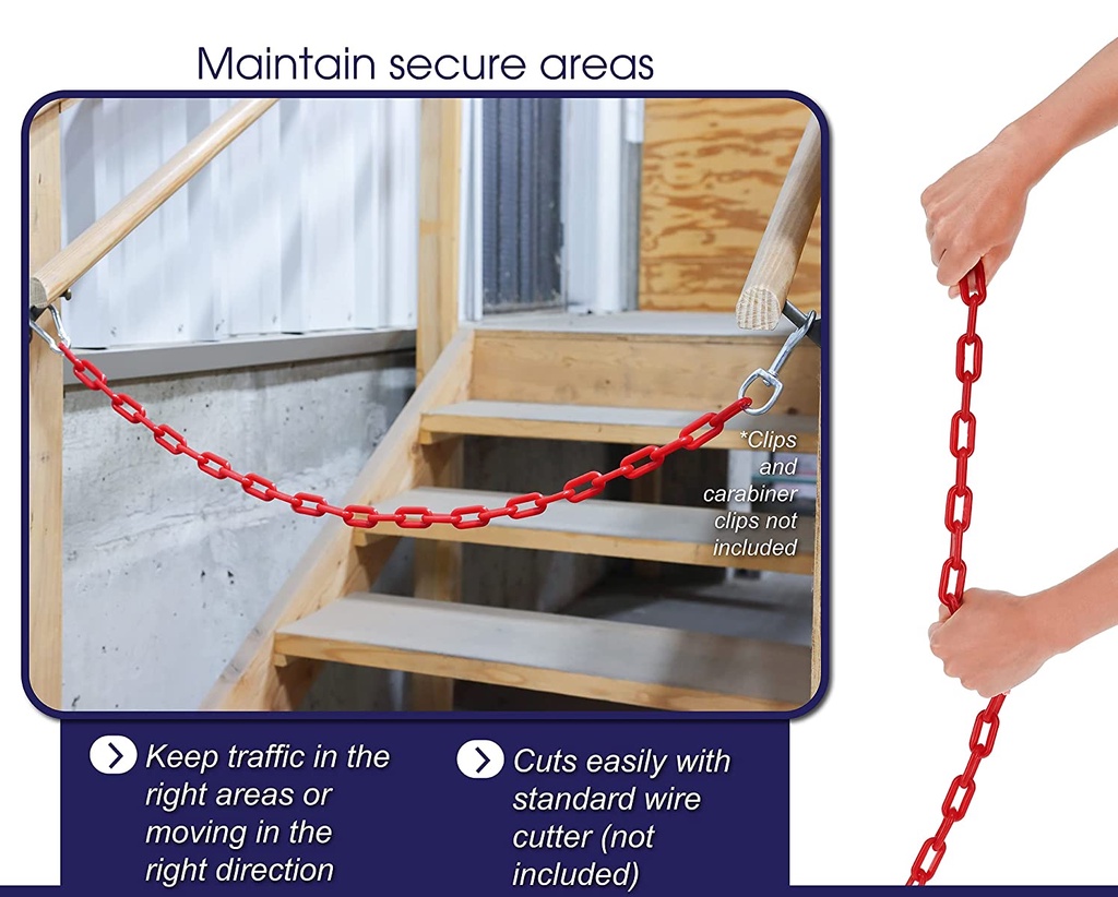 [ROLL] Pvc Plastic Chain Safety Cone Barrier Queue Line Rantai Plastik ...