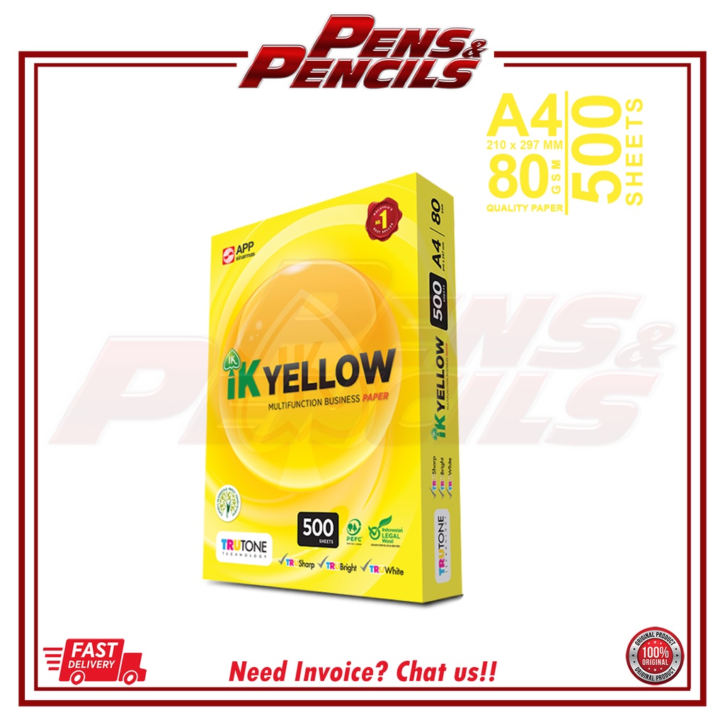 IK Yellow / PaperOne A4 Paper 80gsm 500 Sheets/Ream - Photostat ...