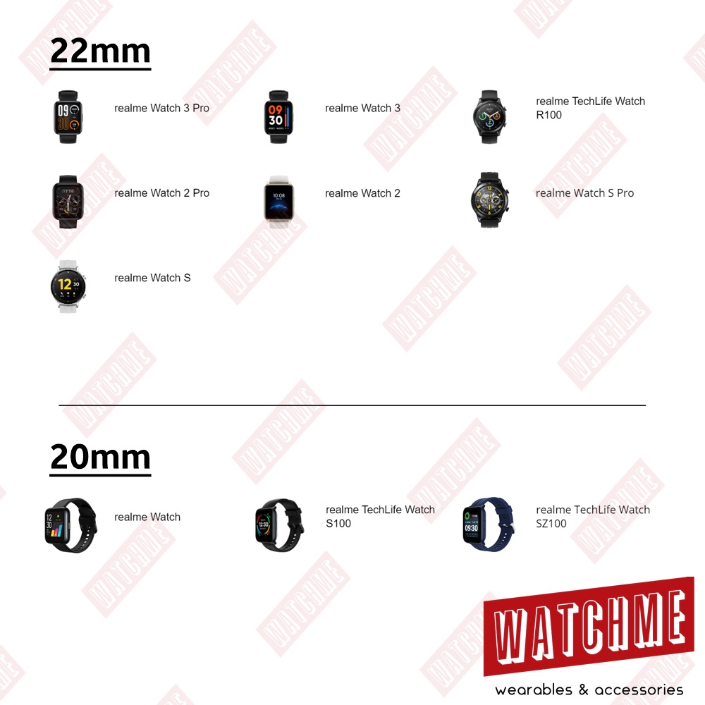 Realme Watch Clip Strap, Color Series 22mm & 20mm (For Watch 3, 3 Pro ...