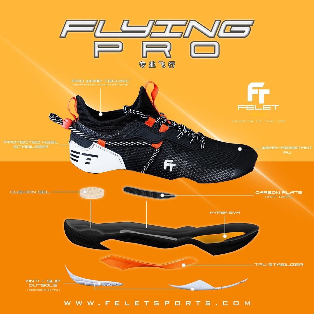 Felet Flying Pro Badminton Shoes Pro Series High End Kasut Badminton ...