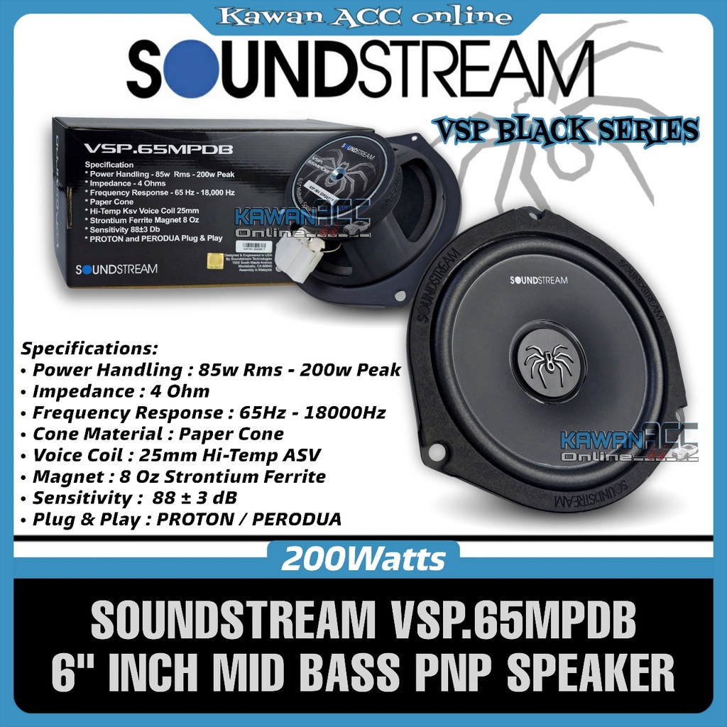 SOUNDSTREAM VSP Series Perodua Myvi Viva Axia Bezza Alza Aruz Proton Saga Speaker Plug & Play 6 ...