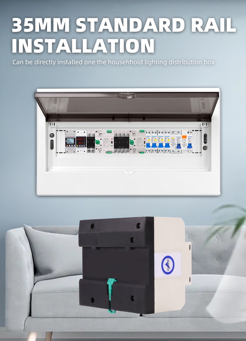 2P 3P 4P Din Rail ATS PV Inverter Dual Power Automatic Transfer Switch ...