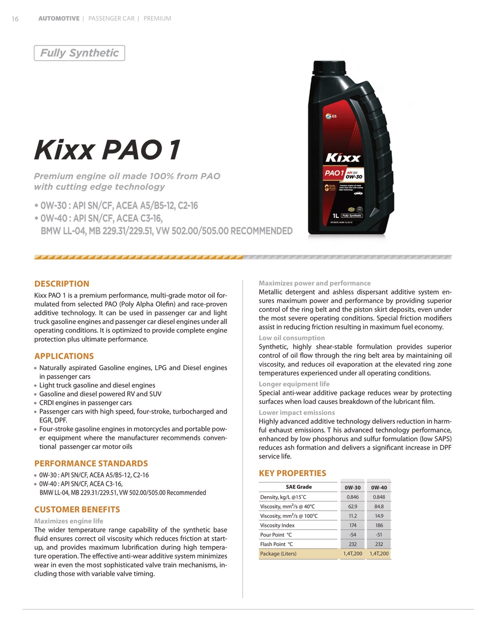KIXX PAO 1 SN/CF 0W-30 Fully Synthetic (4L) | Shopee Malaysia