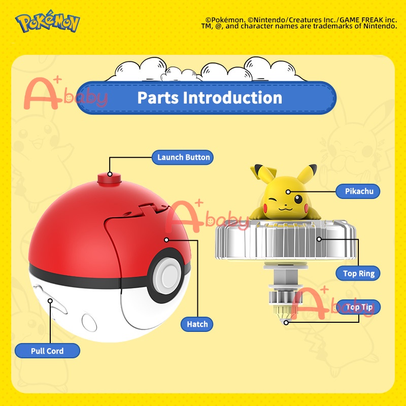 [A+baby] Pokemon Spinning Tops Toy（Beyblade/Gyro/Gyroscope）With ...