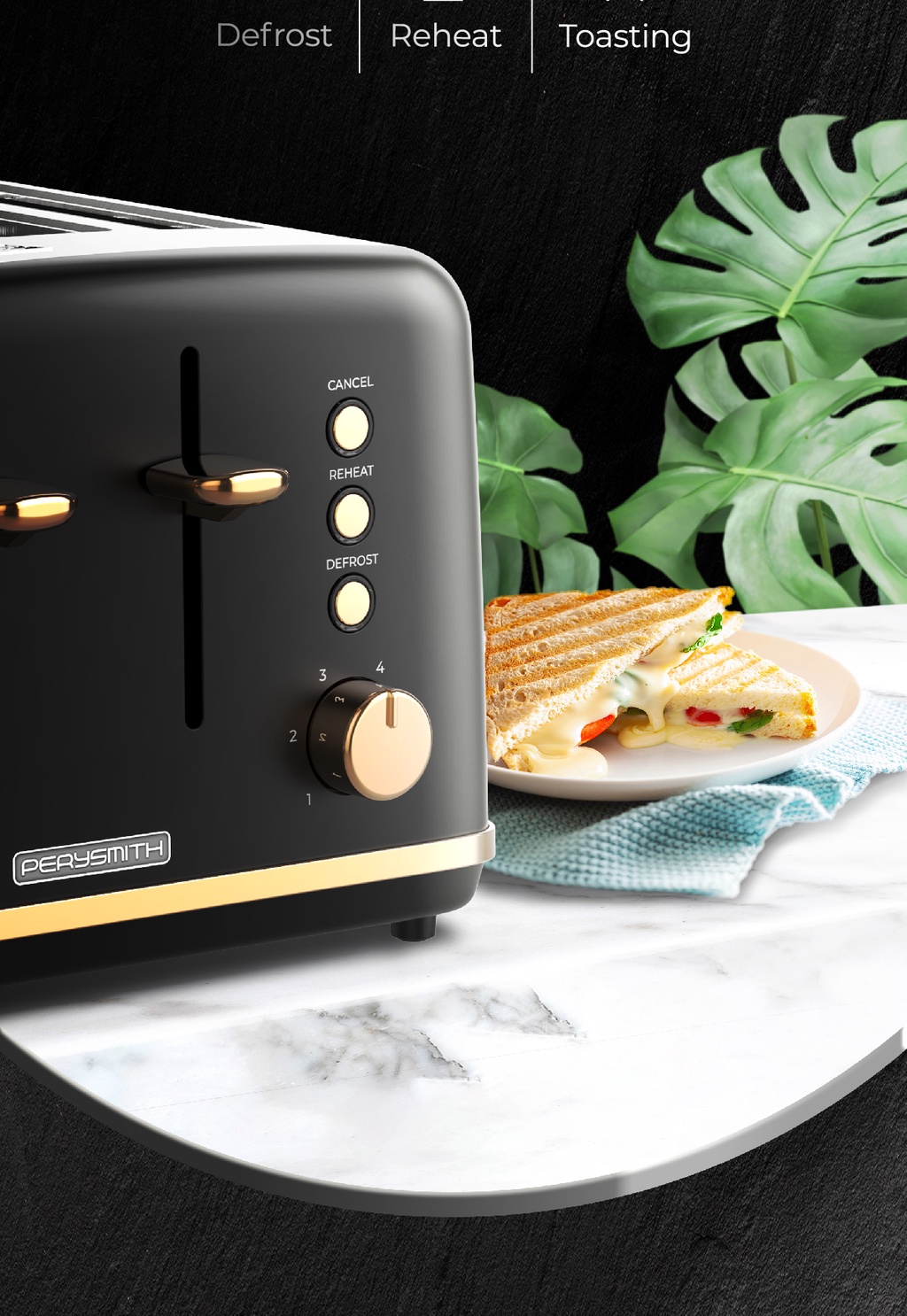 PerySmith 4 Slice Bread Toaster Signature Series SN2000 | Shopee Malaysia