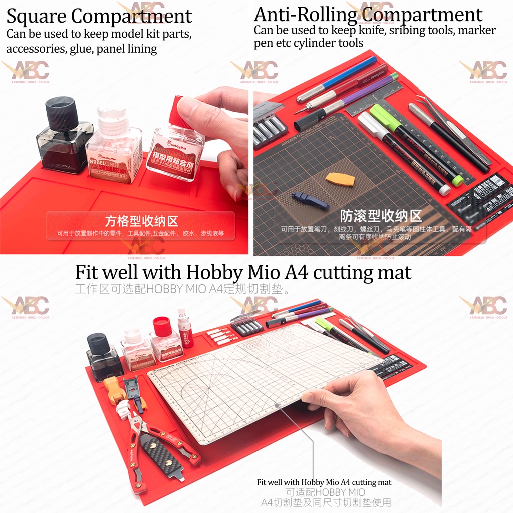 [HobbyMio] Work Desk Mat - Multi Purpose Worktop Organiser Silicone Pad ...