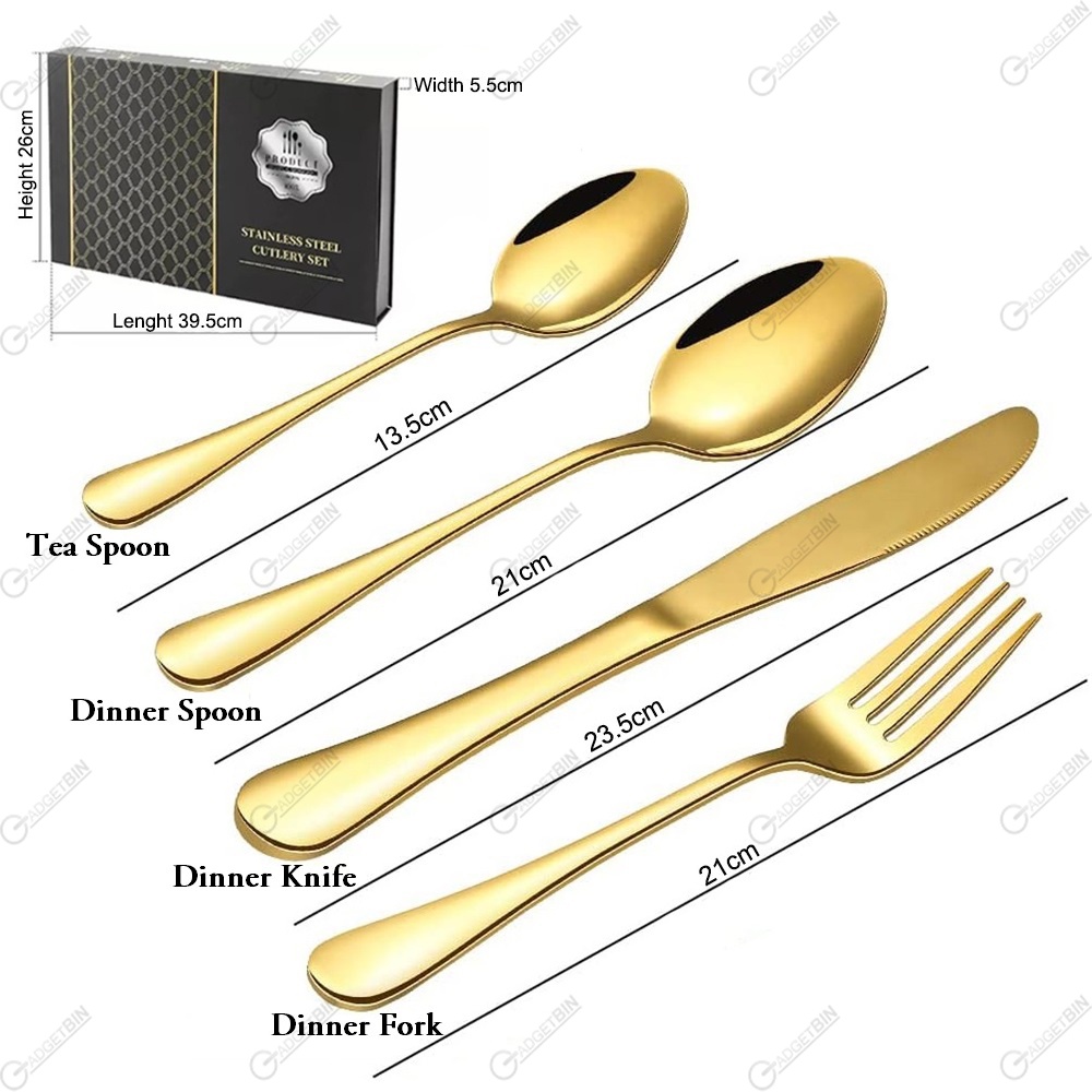 Premium 24pcs Stainless Steel Cutlery Set with Premium Gift Box High ...
