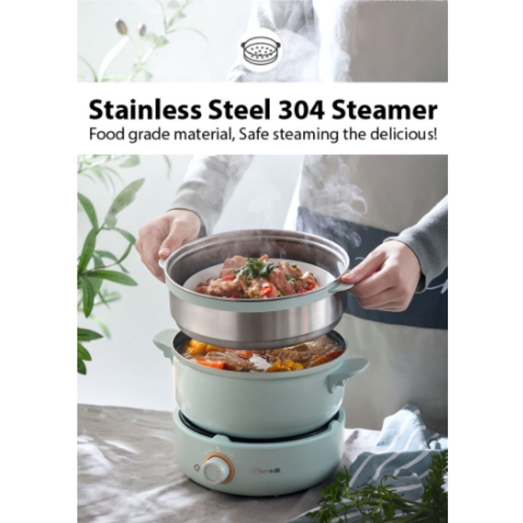 Bear BMC-G25L Electric Hot Pot Electric Boiling Pot Dormitory Multi ...