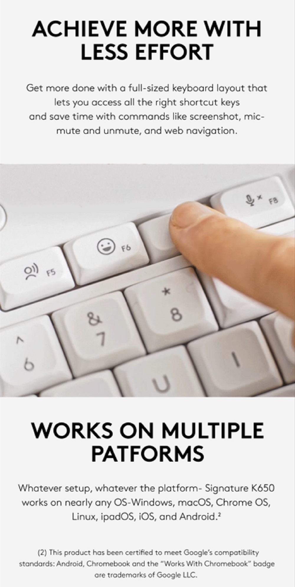 Logitech Signature K650 Comfort Full-Size Wireless Keyboard with Wrist ...